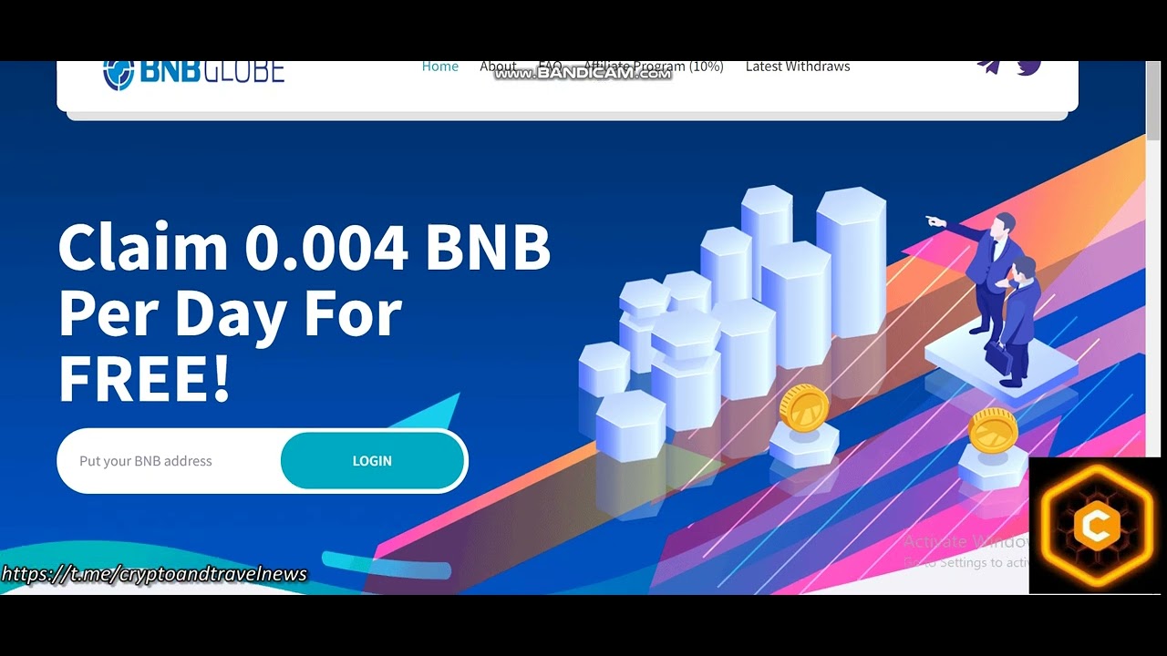 New free BnB Coin claim every 5 minutes after after in BnB Globe site ...