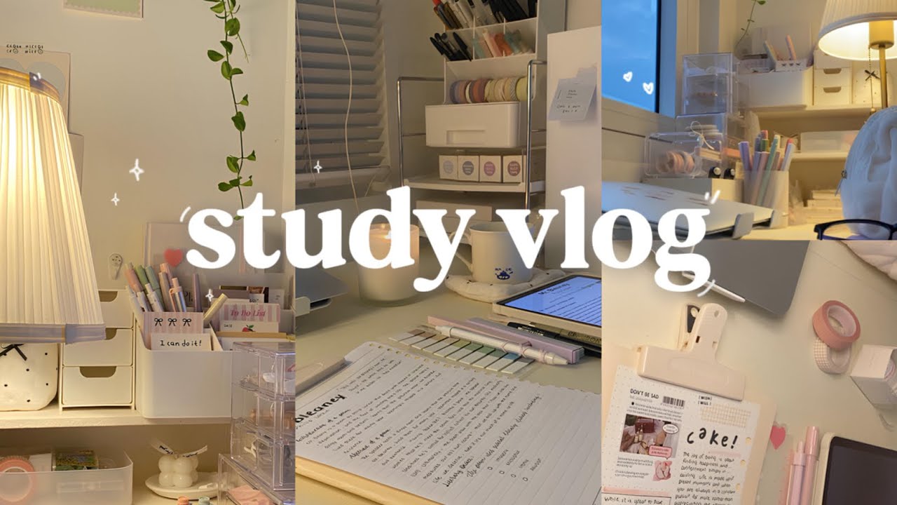 STUDY VLOG | lots of studying, journal, study productive ˚ ༘🍍 - YouTube