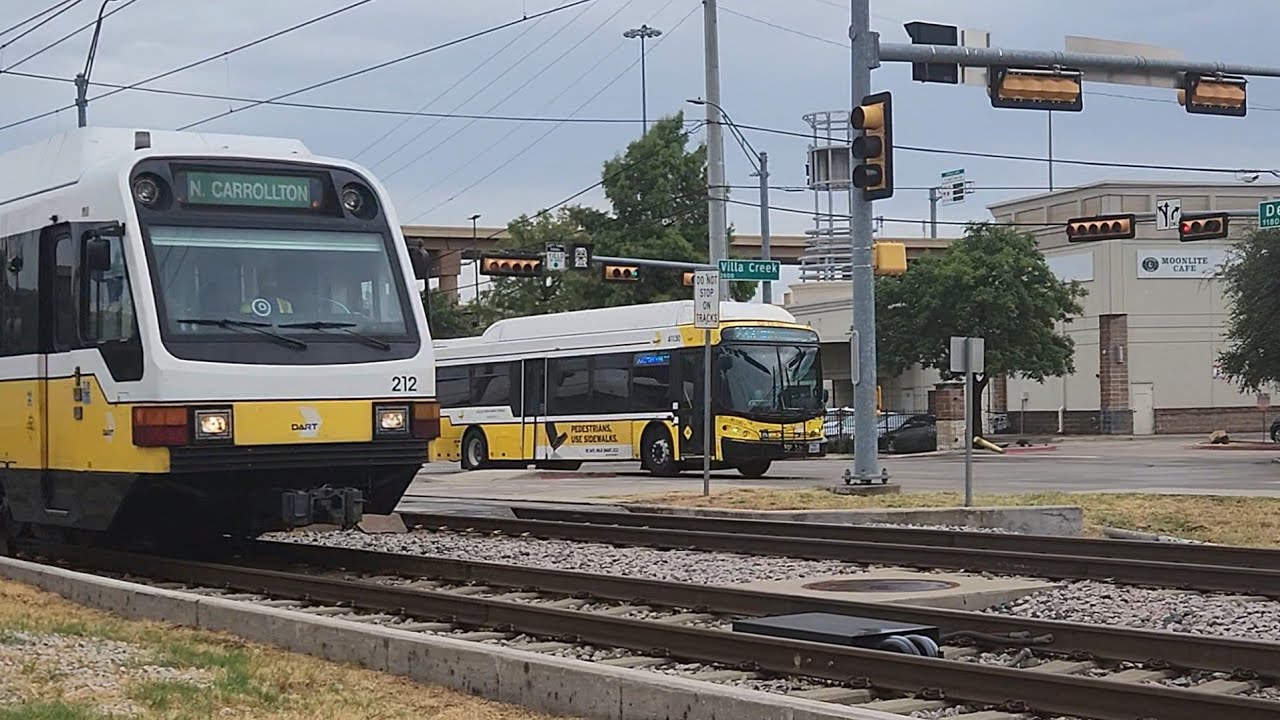 3 DART Trains at LBJ Freeway (read desc - YouTube