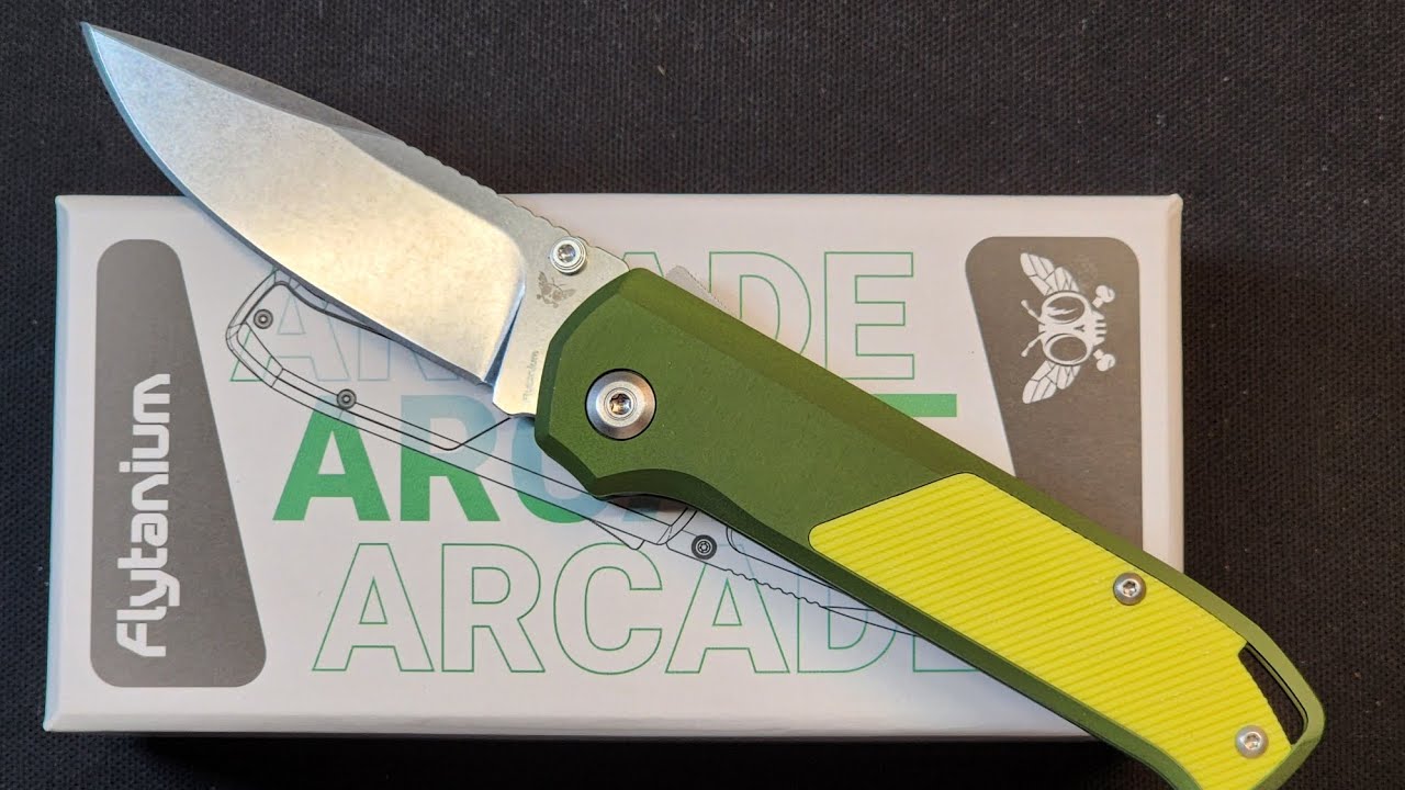 FLYTANIUM ARCADE G10 INSERTS S35VN DEMCO SHARK LOCK, #knifereview # ...