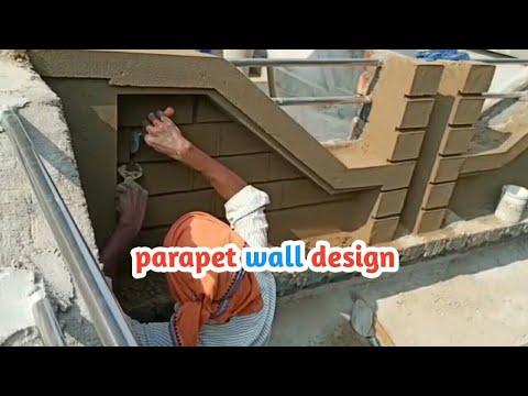 parapet wall design pillar design - YouTube