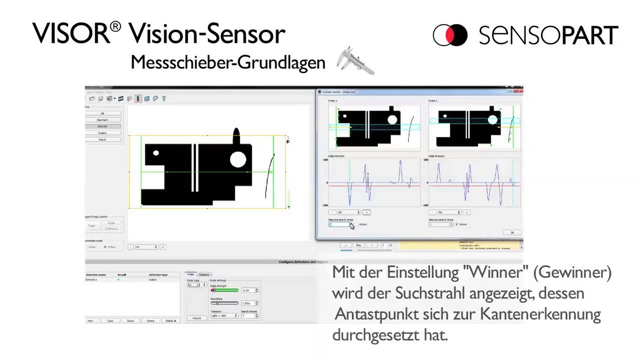 VISOR® Vision-Sensor mit Messschieber-Funktion - Grundlagen - YouTube