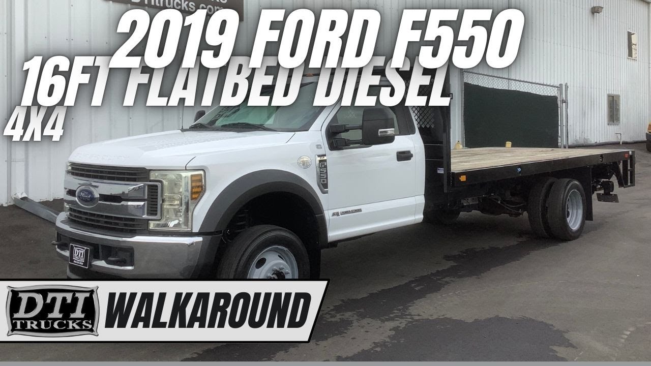 2019 Ford F550 16' Flatbed, Diesel, Lift Gate #17808M - YouTube