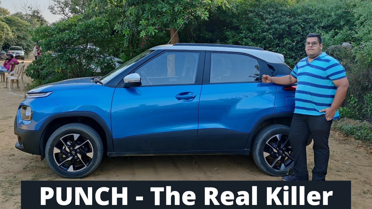 Tata Punch 2021 Review | Tornado Blue + White | Creative | Top model ...