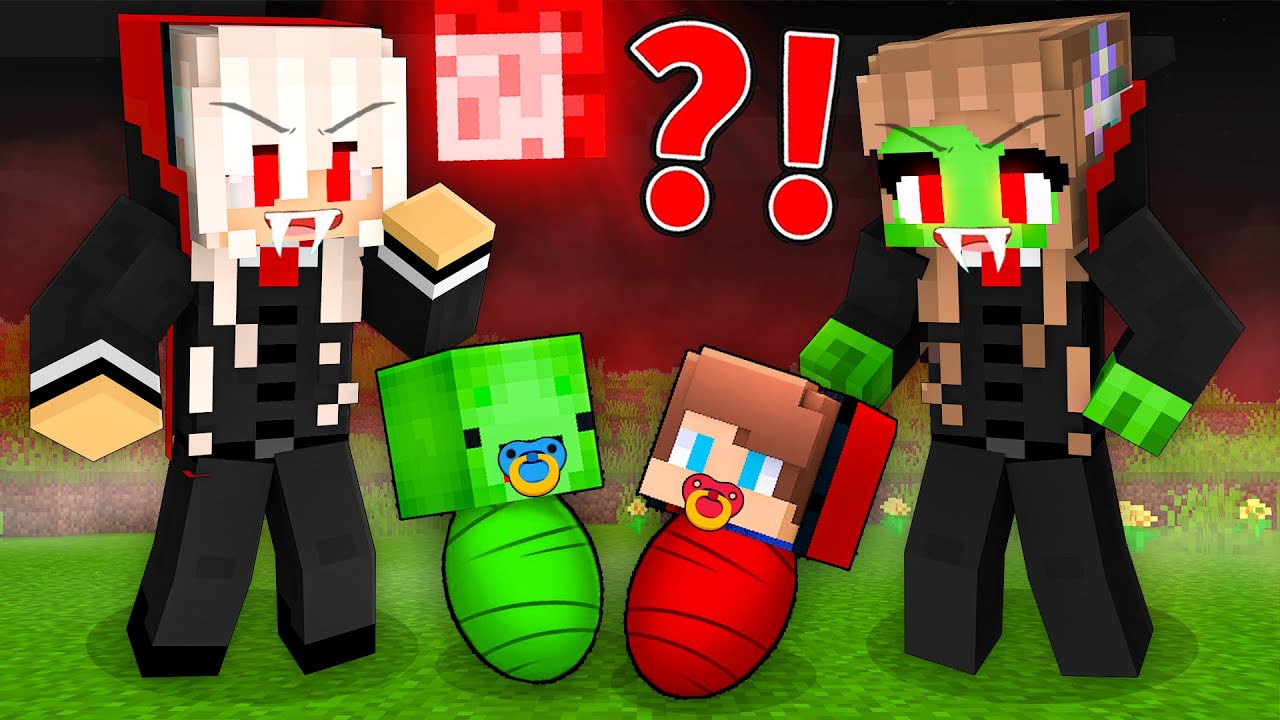 Baby Mikey and JJ Adopted By VAMPIRE WIFES in Minecraft (Maizen) - YouTube
