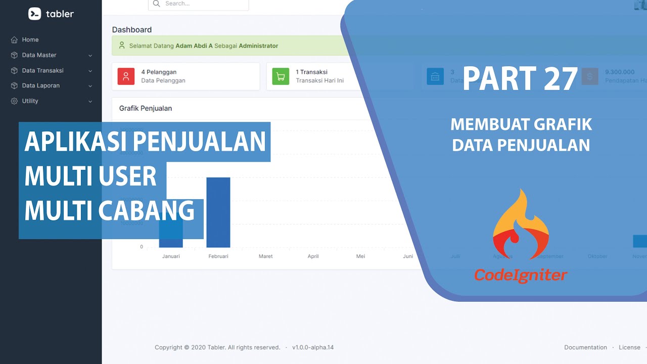 Aplikasi Penjualan Dengan Codeigniter - Part 27 - Membuat Grafik Penjualan - YouTube