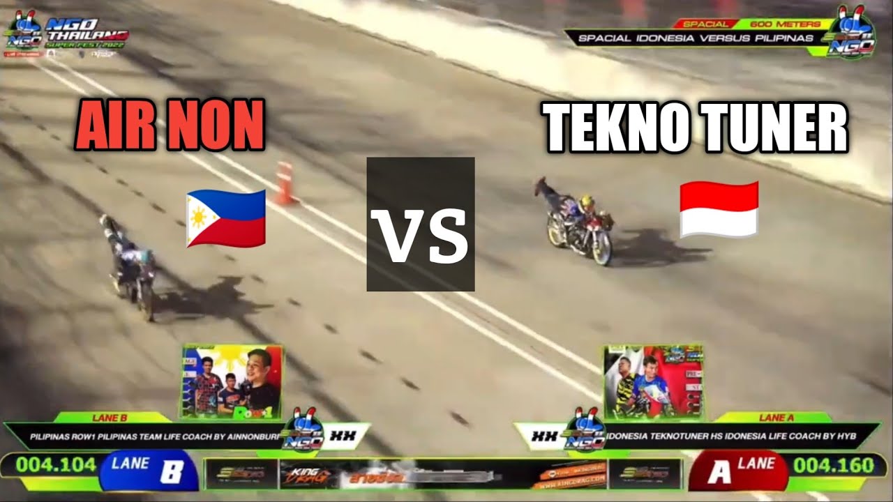 TEKNO TUNER 🇮🇩 VS AIR NON 🇵🇭 || DRAG BIKE 600M || WIN TEKNO TUNER ...