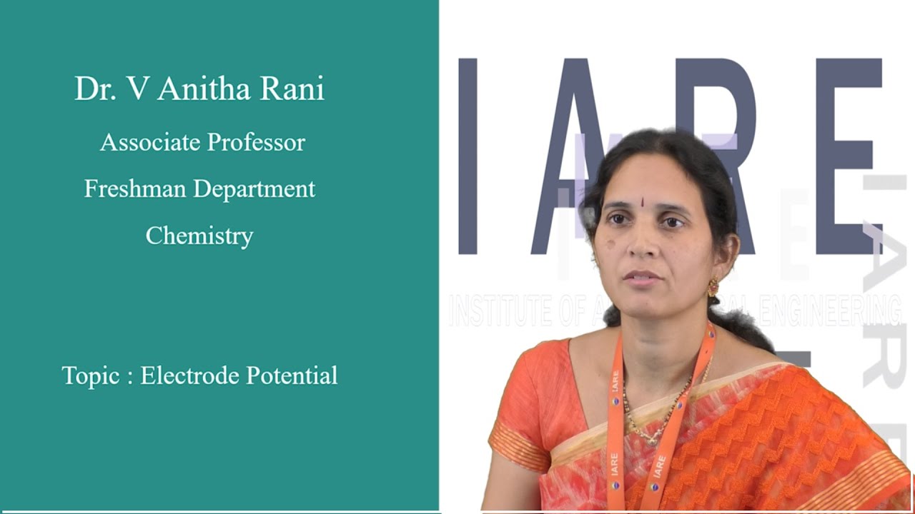 Electrode Potential by Dr V Anitha Rani - YouTube