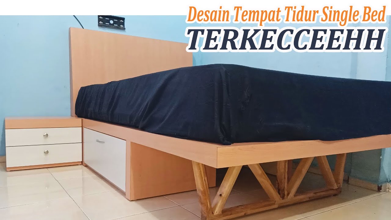 DESAIN TEMPAT TIDUR SINGLE BED UNIT, BAGIAN KAKI MENGGANTUNG - YouTube