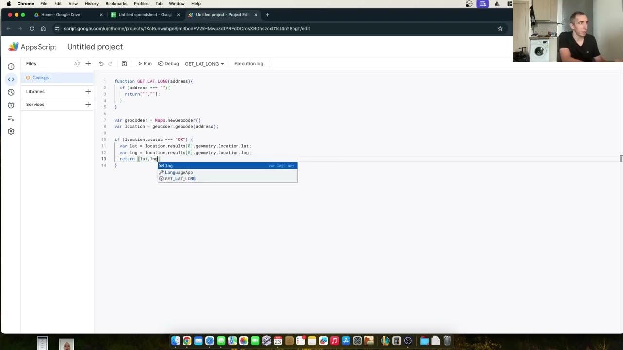 Convert Address to Latitude and Longitude in Google Sheets and App Script. - YouTube