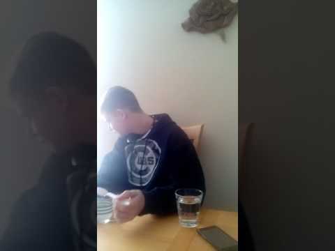 My brother puting 3 whole packets in his mouth