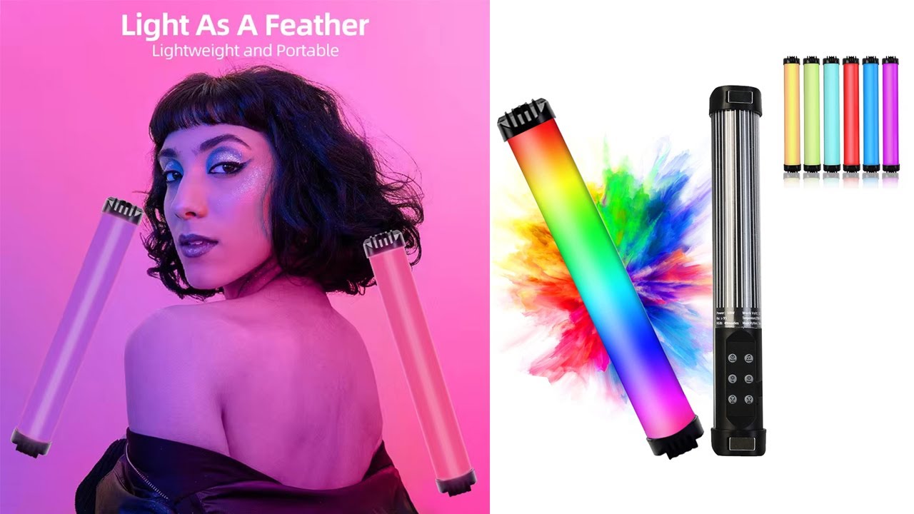 RGB Photography Handheld Lamp, Portable LED Light with 2000mAh Battery ...