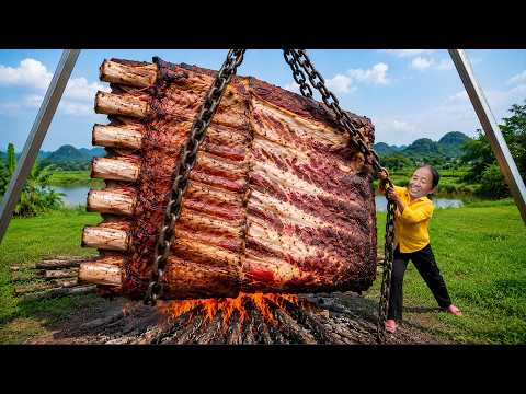 Bà Tân Vlog - Lần Đầu Làm Tảng Sườn Bò 50Kg Nướng Mật Ong Khổng Lồ Đãi Cả Làng