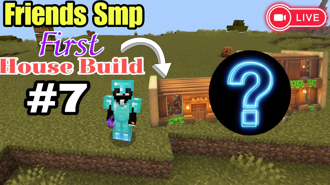 Minecraft First House Build Friends SMP #live #minecraft #7 #Friendssmp ...