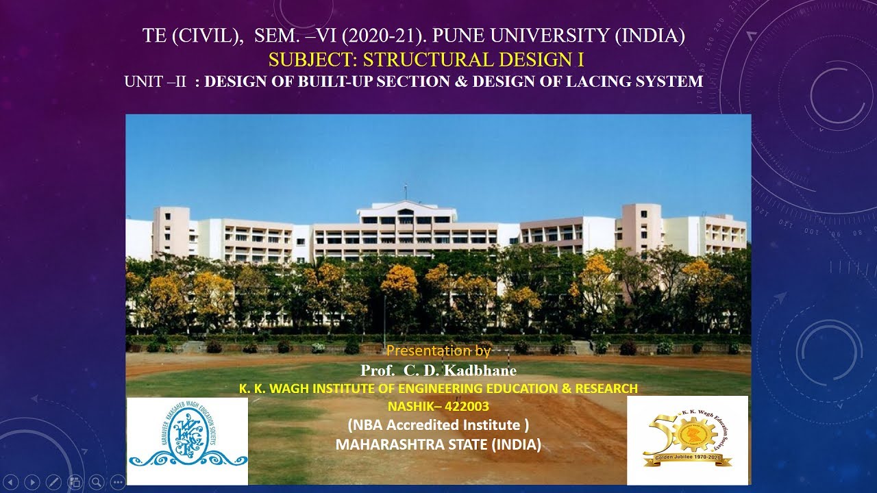 Unit II Design of built up column & single lacing system. - YouTube