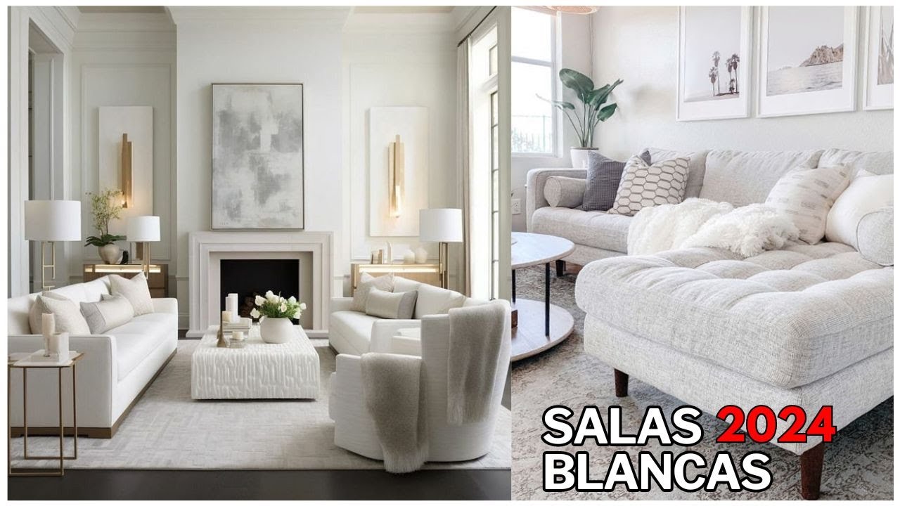 70 Salas Modernas Blancas 👌 / Tendencias En Diseño De Interiores - YouTube