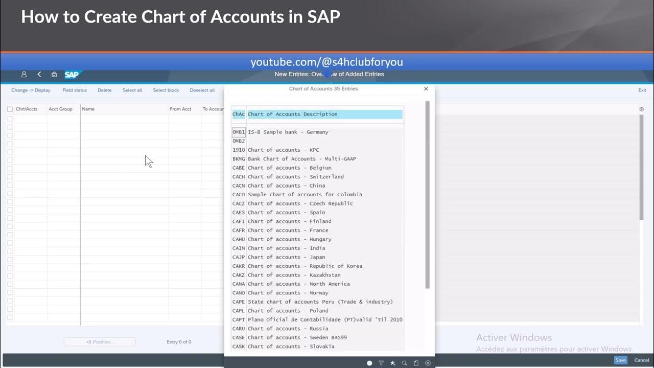 GU SAP FIORI How to Create Chart of Accounts in SAP - YouTube