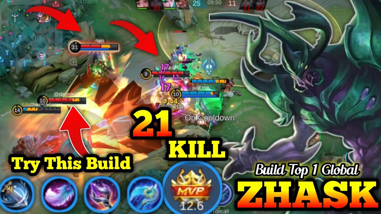 21 KILL + MYTHIC RANK (TRY THIS BUILD) !! Zhask Best Build 2025 ...
