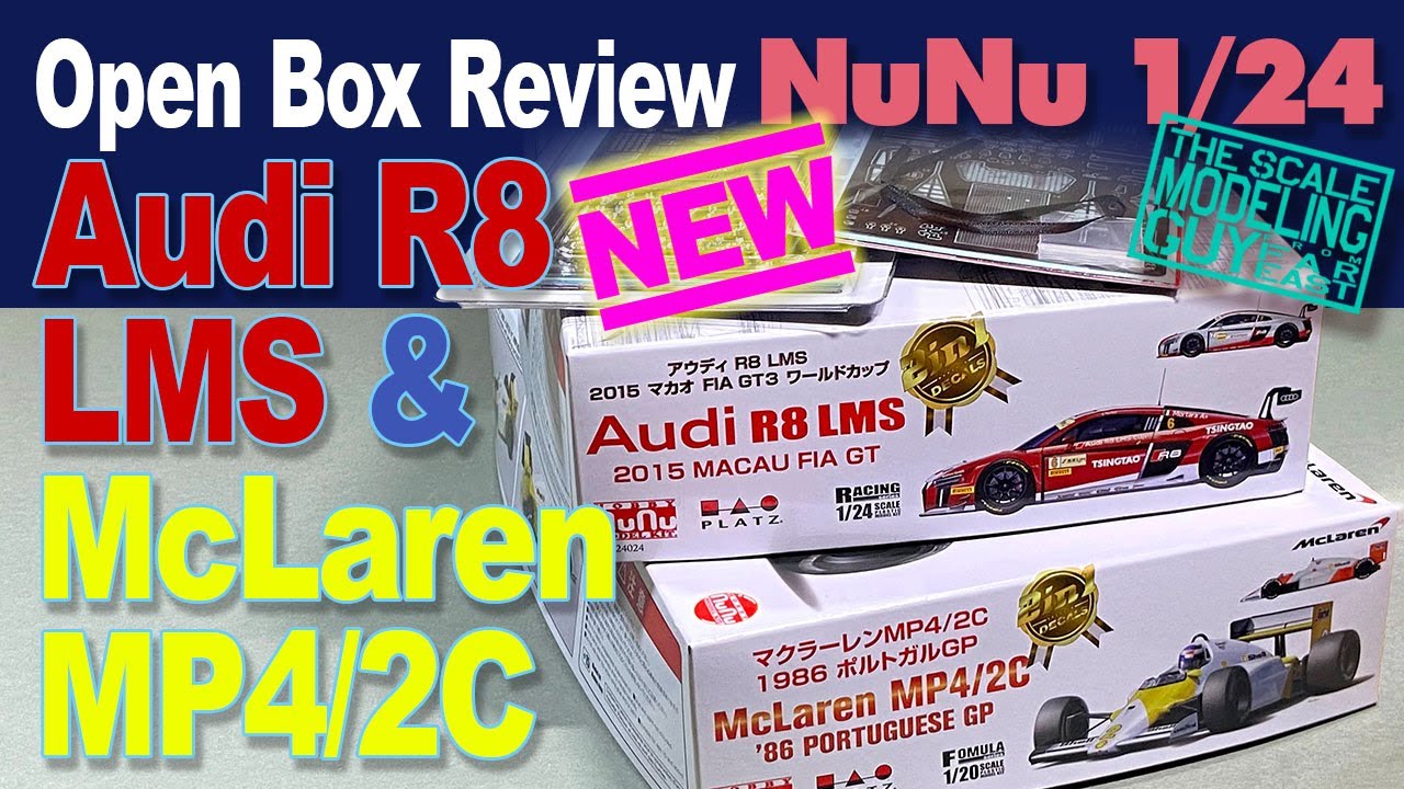 Open box review-NuNu new releases, 1/24 Audi R8 LMS & 1/20 McLaren MP4 ...