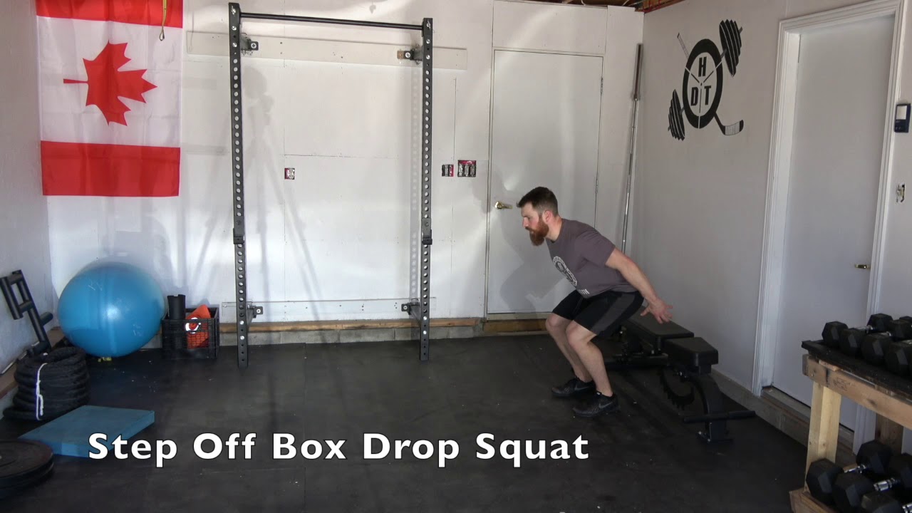 Step Off Box Drop Squat - YouTube