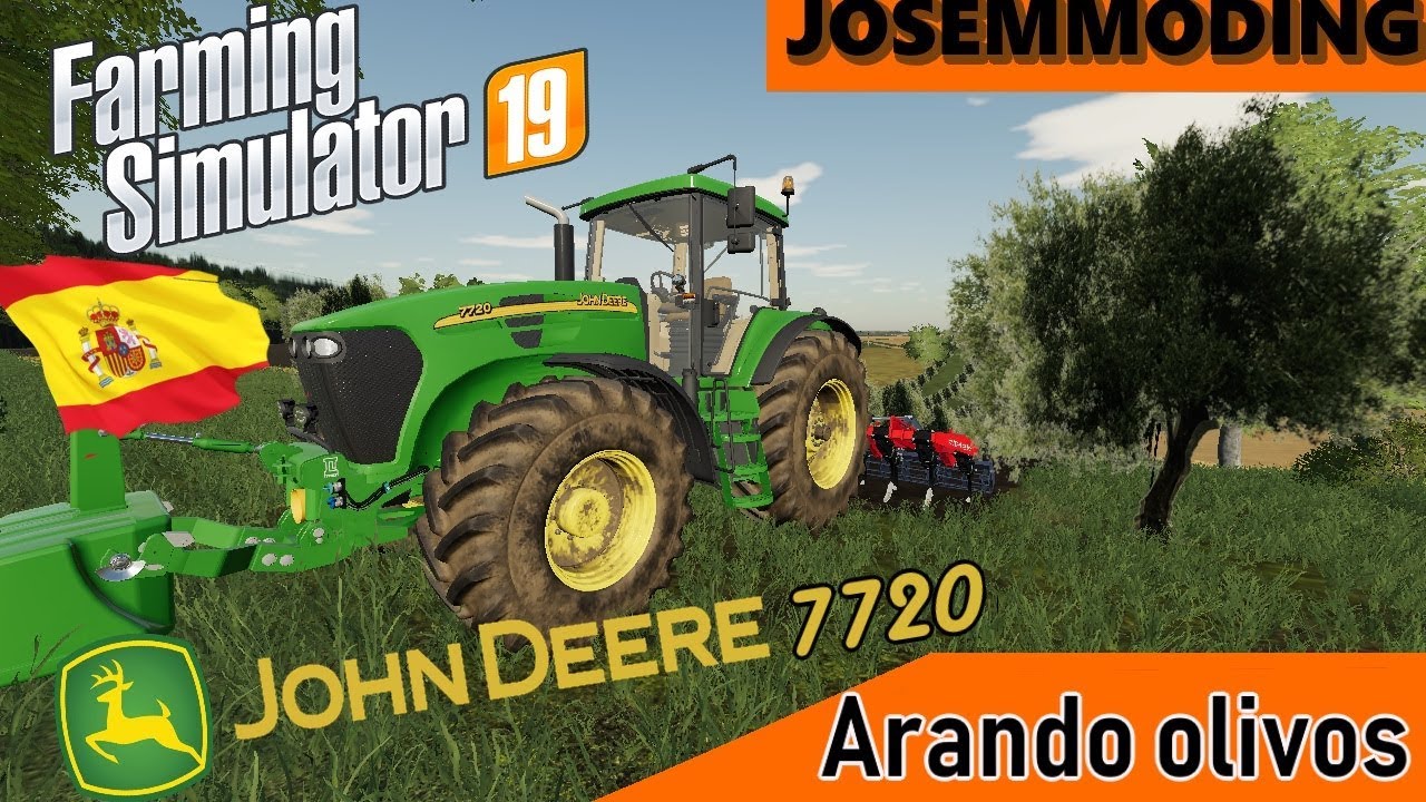 #FS19 Arando los olivos de la Dehesa con el John deere 7720 - YouTube