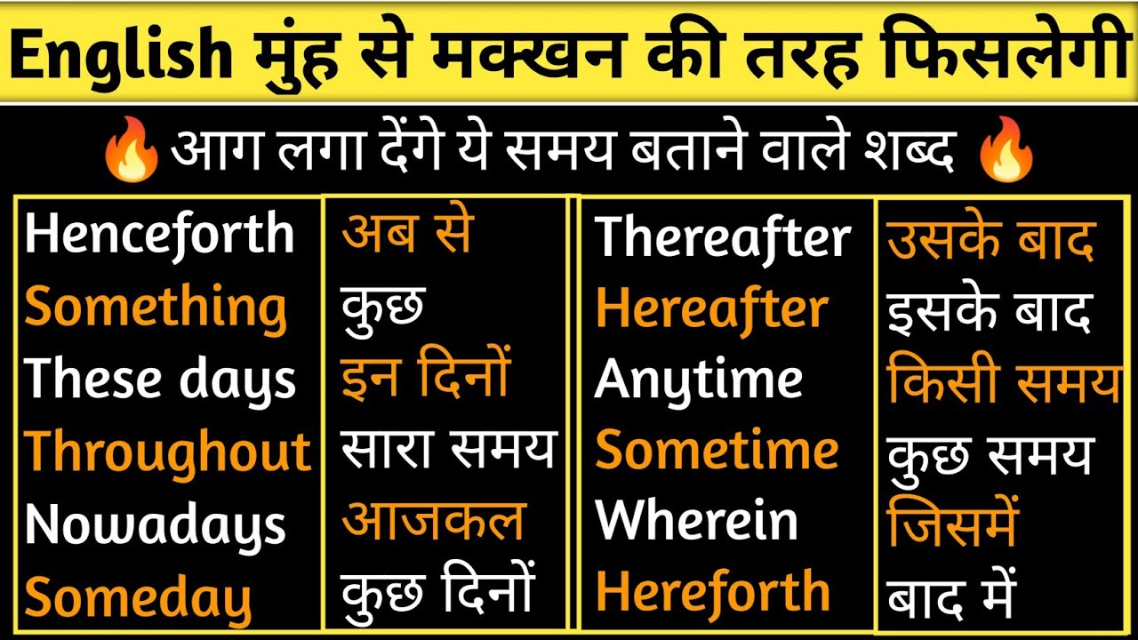 समय बताने वाले अंग्रेजी के शब्द | Basic English Grammar | Learn spoken ...