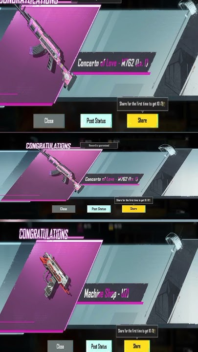 10 Premium create concroto of Love M762 Glacier UZI skin #shorts #Pubg #pubgmobile - YouTube