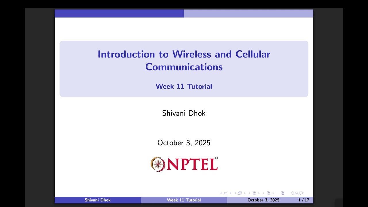 Week 11||Solved Examples: CDMA Receivers|| NPTEL ||Wireless & cellular comm - YouTube