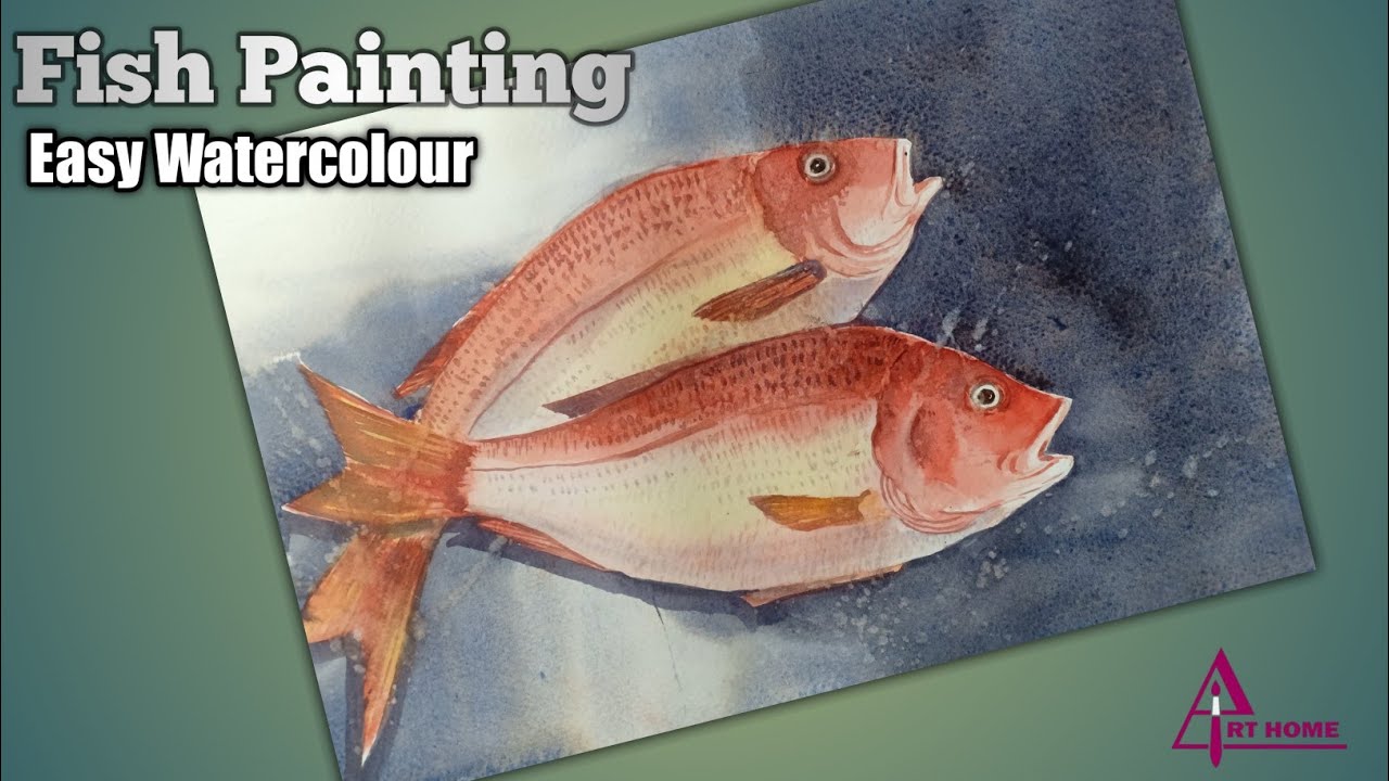 watercolour fish painting | fish painting easy - YouTube