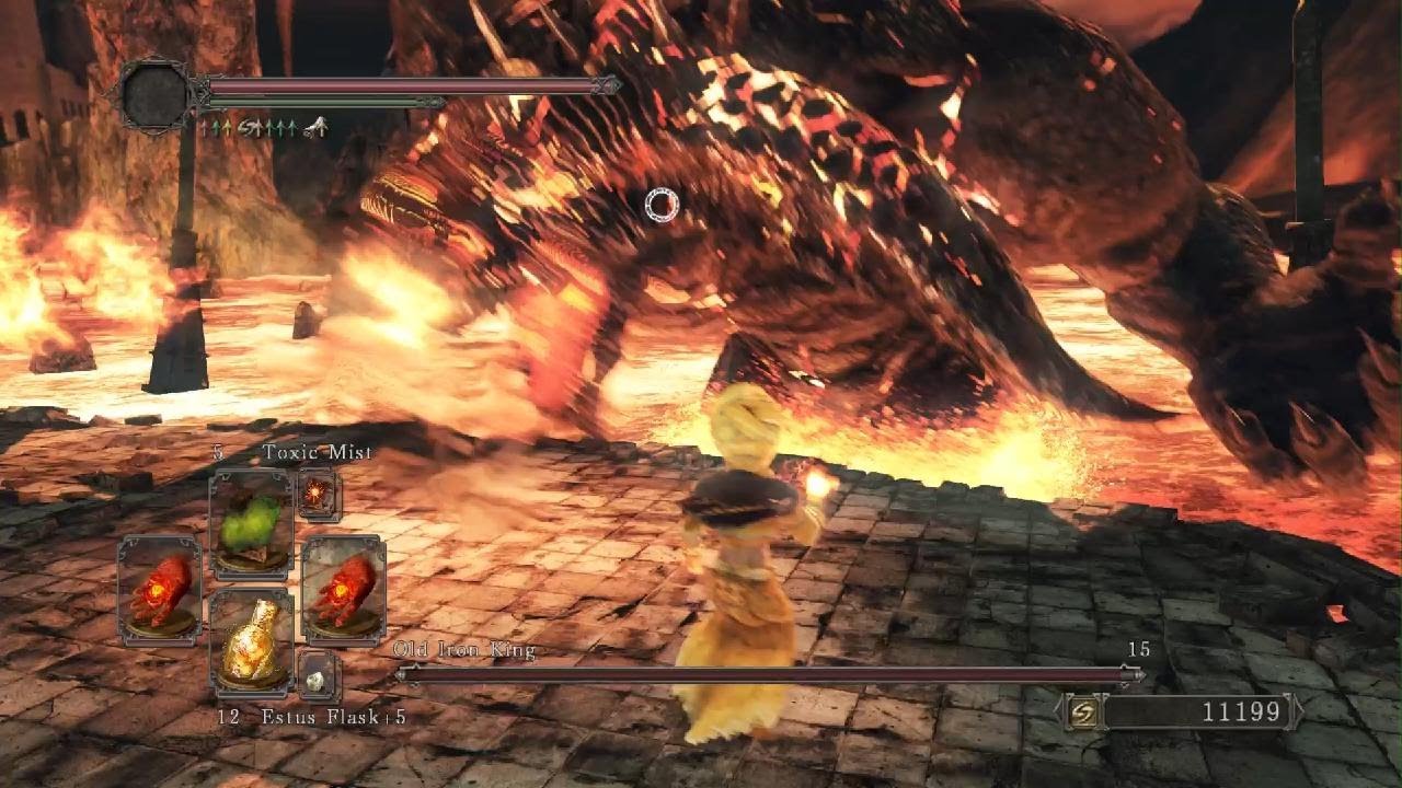 Dark Souls II Xanthous Pyromancer vs Old Iron King - YouTube