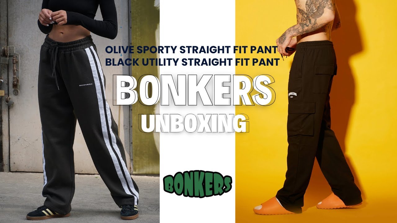 BONKERS Black Utility Straight Fit Pant & Olive Sporty Straight Fit ...