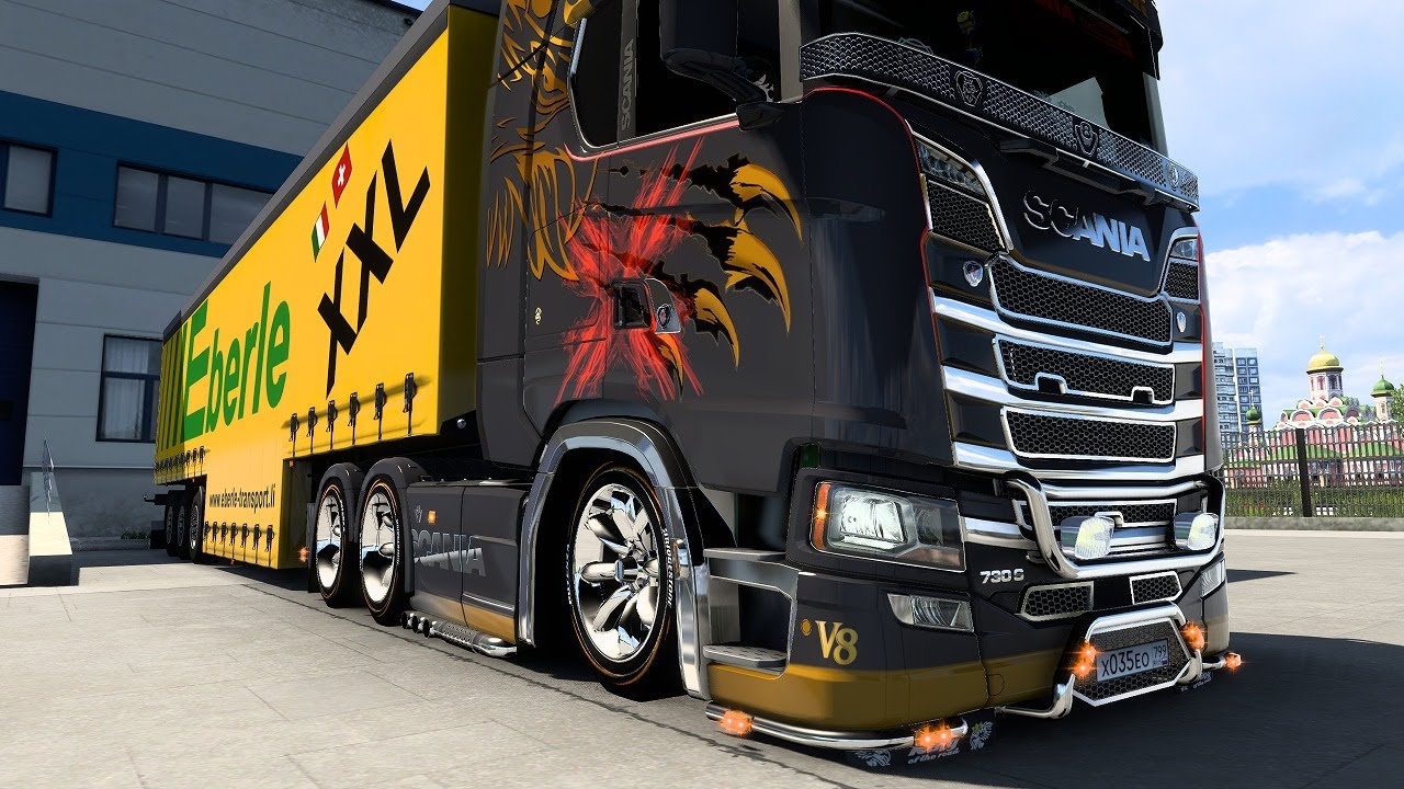 【ETS2】Euro Truck Simulator 2 Scania S 2016 730HP open pipe sound｜Rus ...