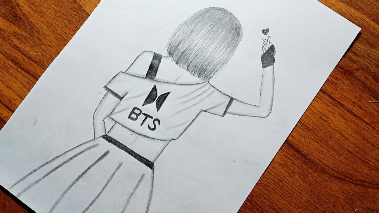 The Beginner's guide to draw BTS girl drawing || Girl Drawing easy ...