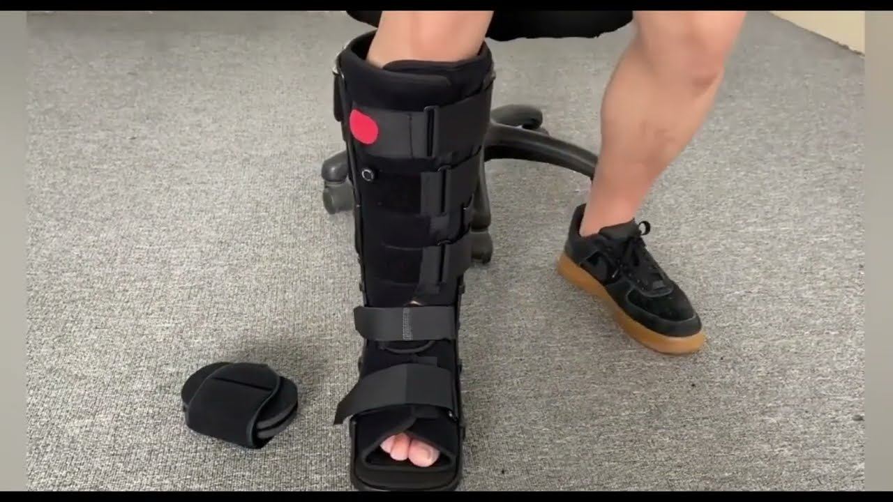 How to Put on A Orthopedic Air Walking Boot for Foot or Ankle Fracture ...