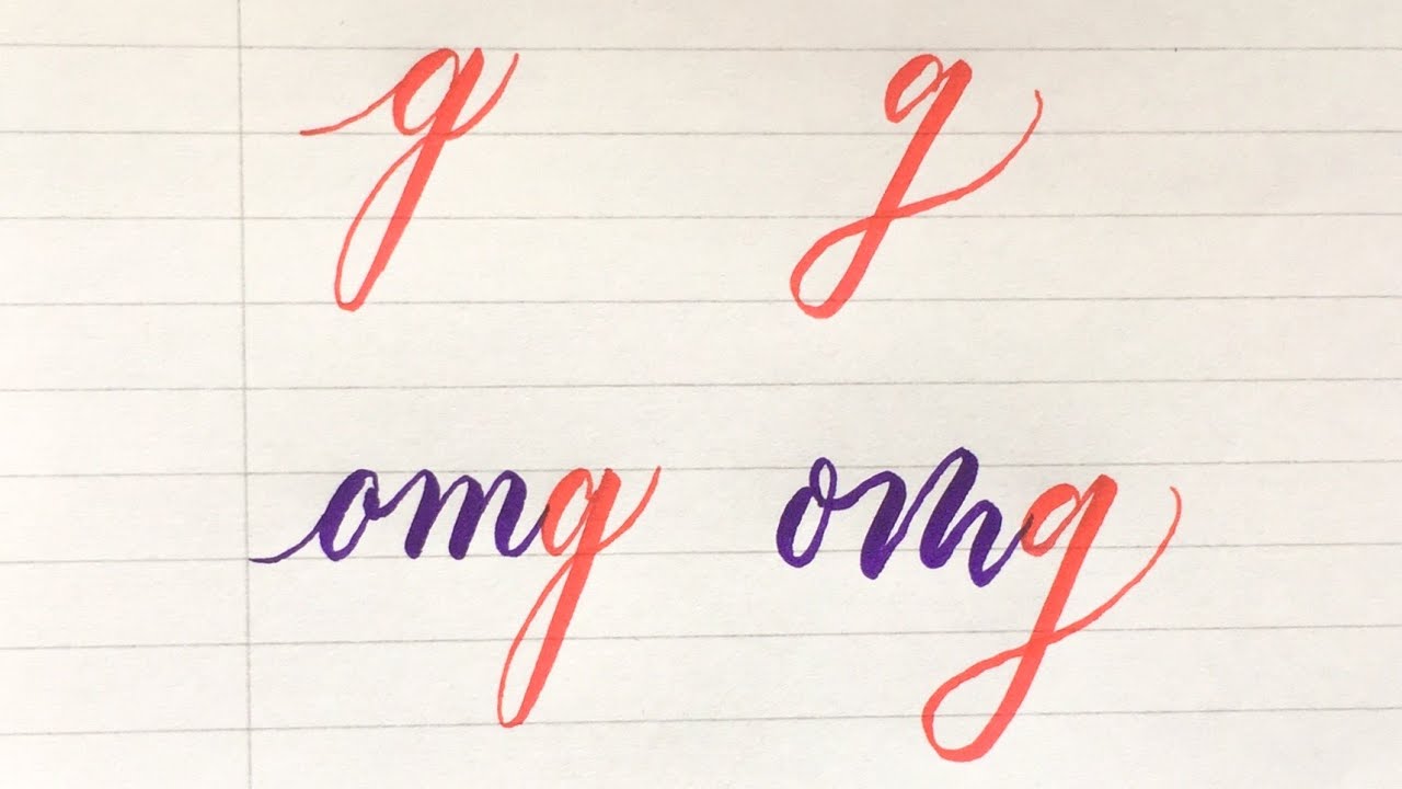 Brush Pen Calligraphy 'g' in Real Time - YouTube