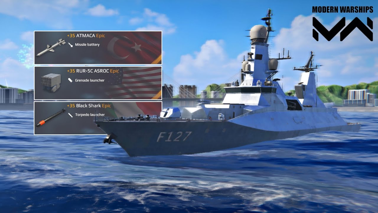 Modern Warships - German frigate FGS F127 with ATMACA and RUR-5C ASROC ...