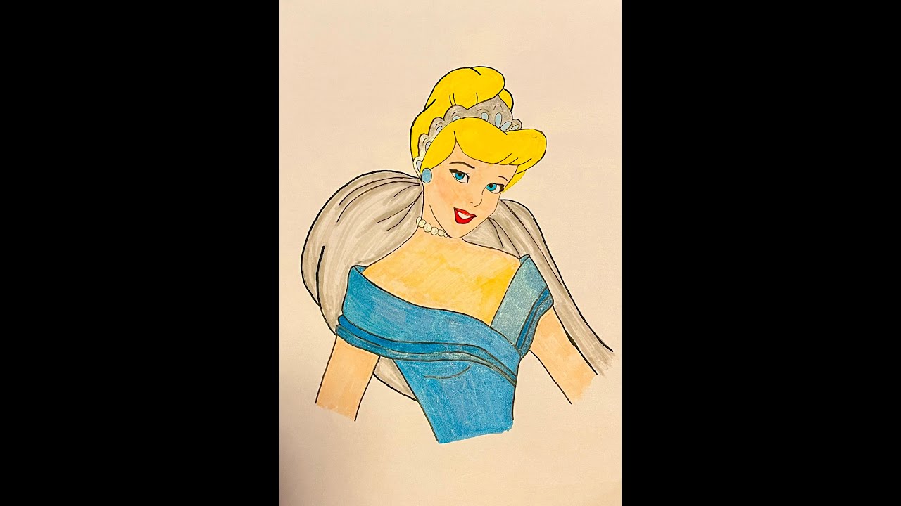 How to Draw Cinderella || Easy Step by Step || Disney Princess Drawing ...