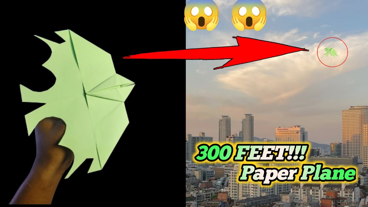 how to make paper plane 300 feet!! Easy paper plane paper crafts ...