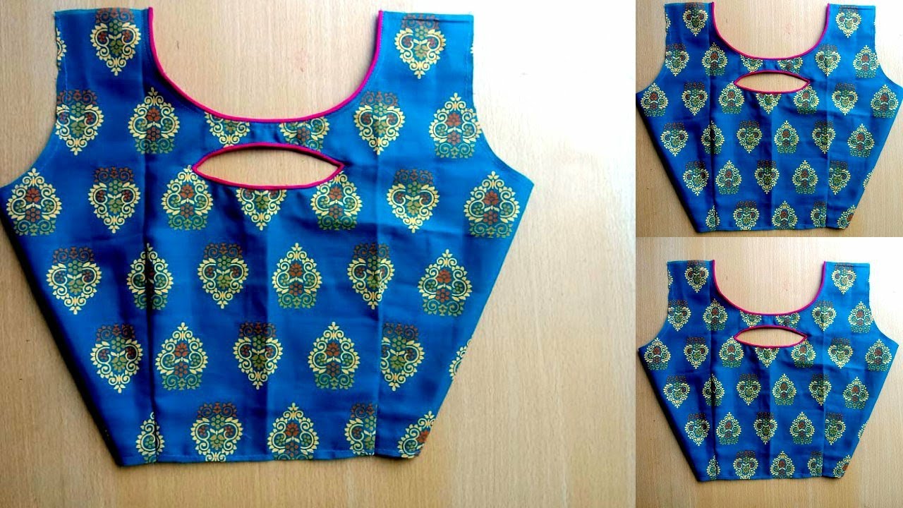 simple front neck design cutting stitching for blouse kurti frock( xl ...