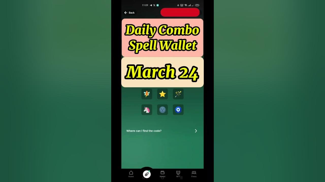 Spell Wallet Daily Combo Today 24 March | Spell Wallet Daily Combo | Daily Combo Today Spell ...