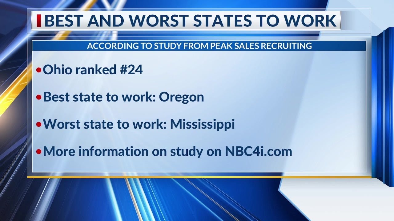 See where Ohio ranks among best states to work - YouTube