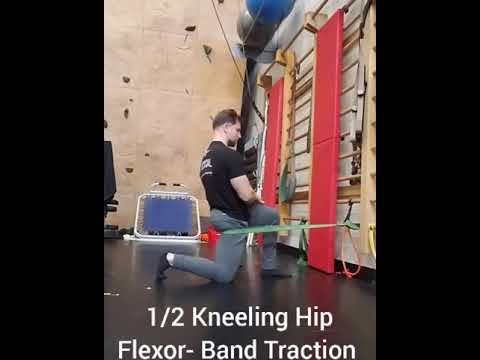 1/2 Kneeling Hip Flexor- Band Traction - YouTube