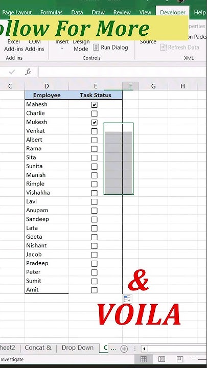 How to use/insert object 'Check Box' | Check Box in Excel | Attendance ...