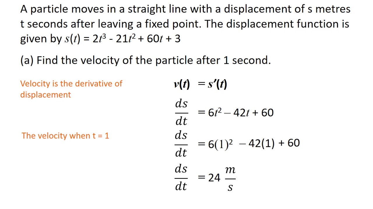 Applications of differential calculus: Kinematics - YouTube