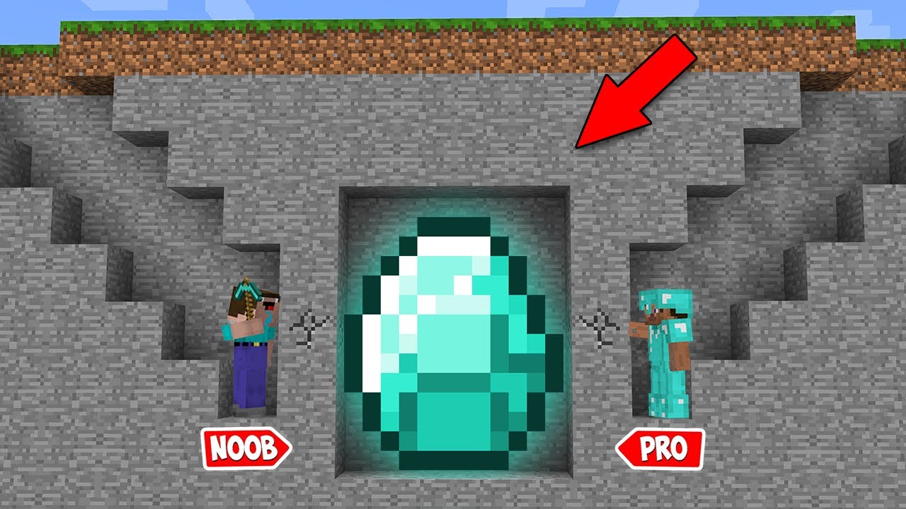 WHO CAN FIND THIS GIANT DIAMOND FIRST NOOB or PRO?! Minecraft - NOOB vs ...