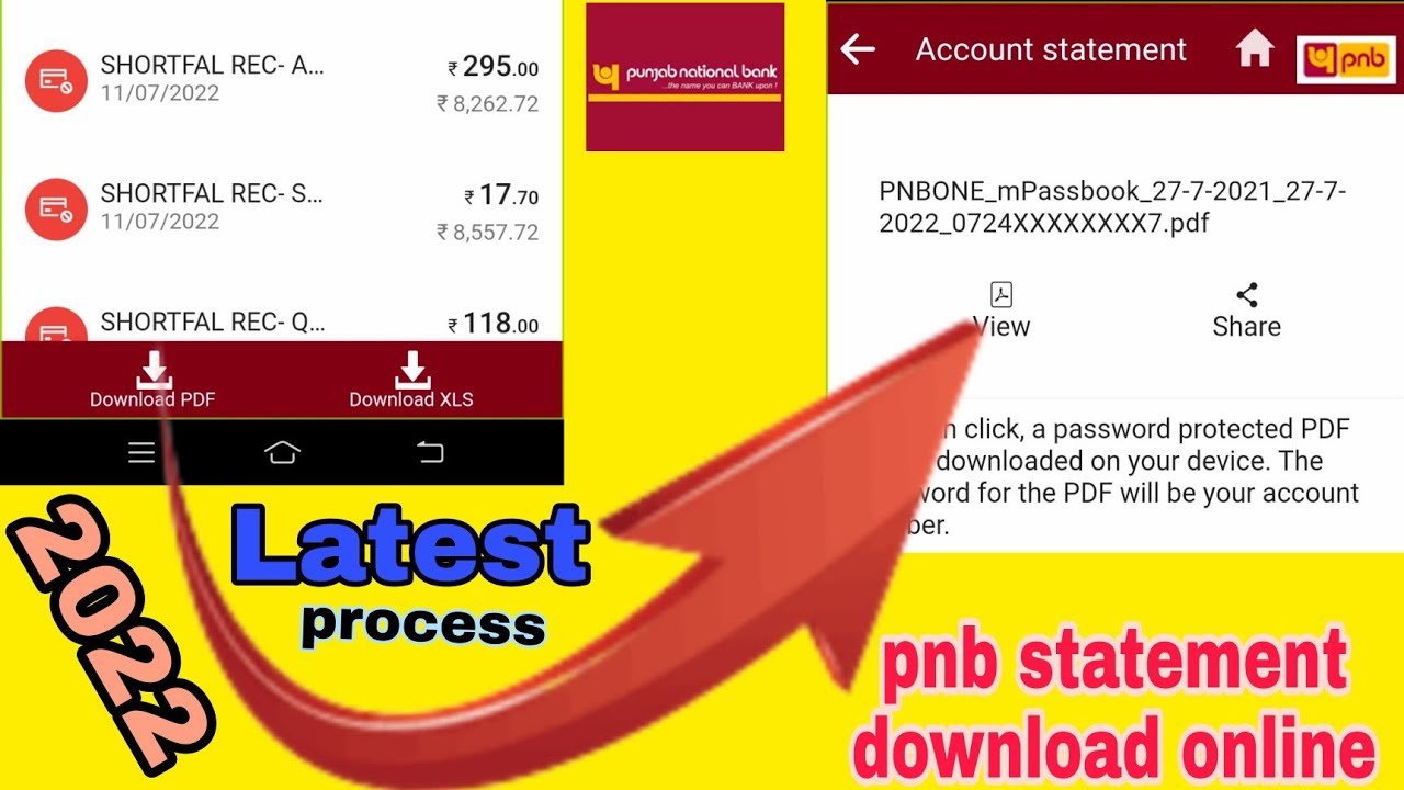 how to download Punjab national bank Statement from mobile banking app ...