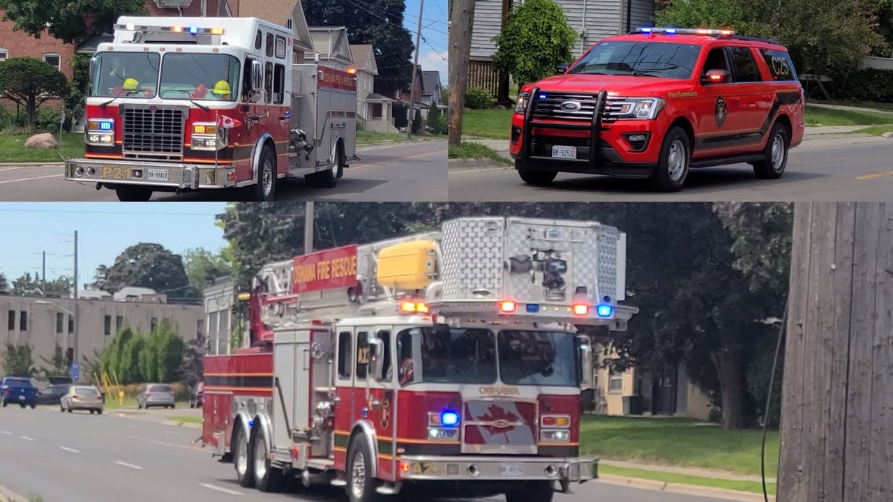 Oshawa Fire P21 C25 A23 Respond To Alarms - YouTube