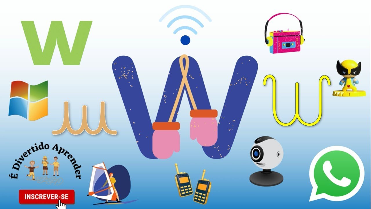 Alfabeto Letra W - Letras do Alfabeto - Aprenda Palavras dom a Letra W ...