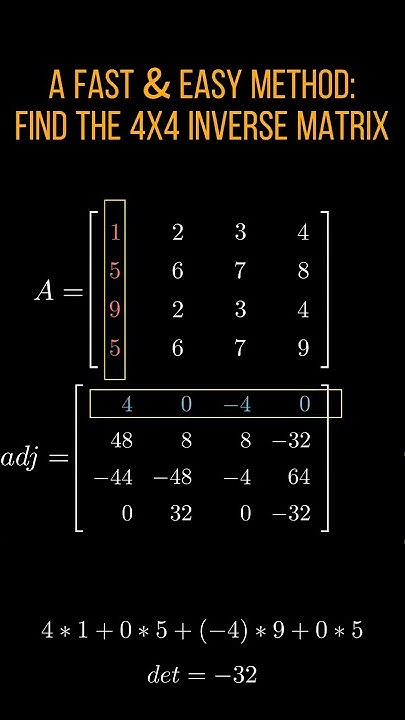 Super Easy Method: Calculate 4x4 Inverse Matrix by Hand #shorts - YouTube