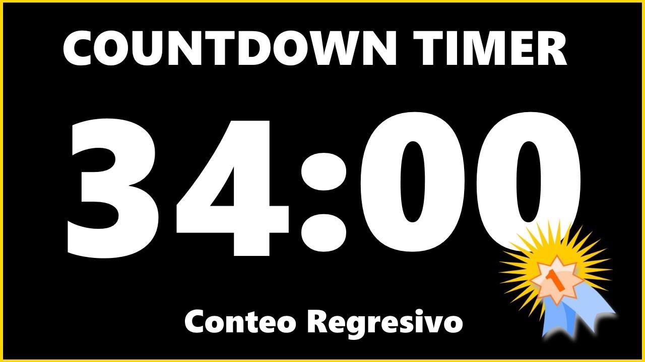 34 minute countdown timer - YouTube